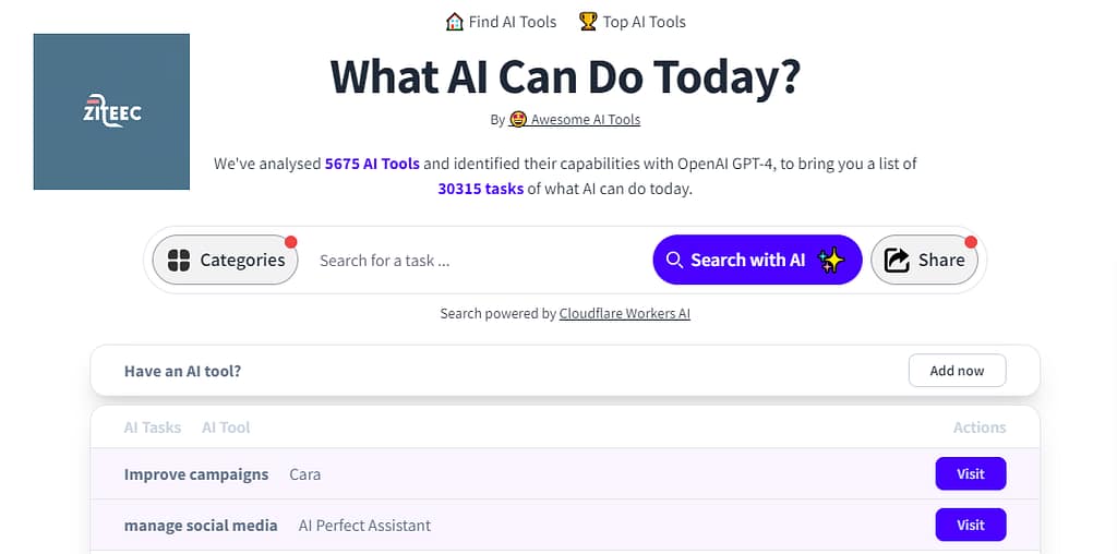 Explorer les outils IA avec « What AI Can Do Today » - Ziteec